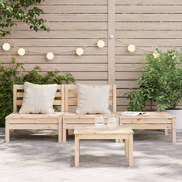 Lily Manor Garden Sofa 3-Seater Solid Wood Pine | Wayfair.co.uk