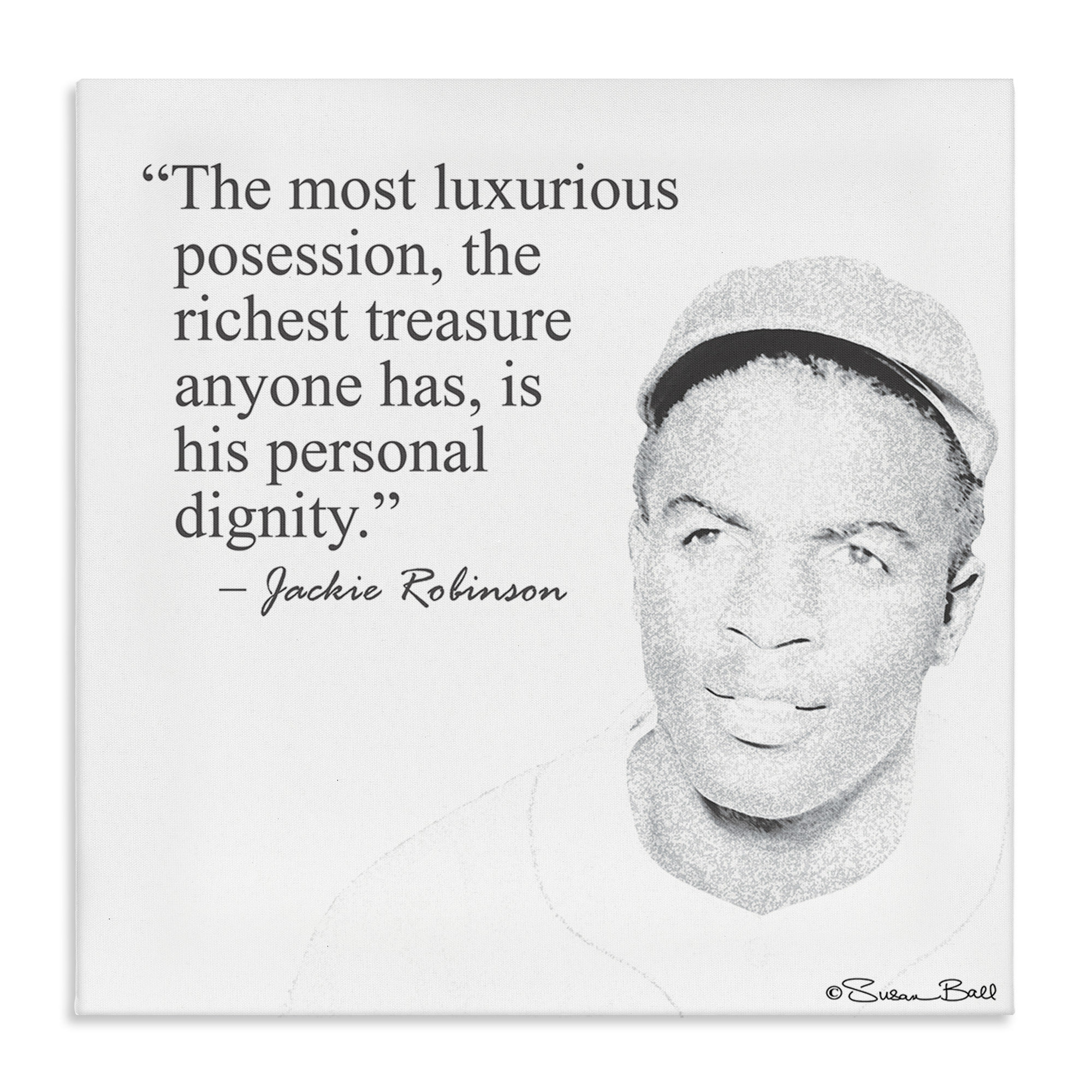 Ebern Designs Personal Dignity Jackie Robinson Quote Black and White by ...