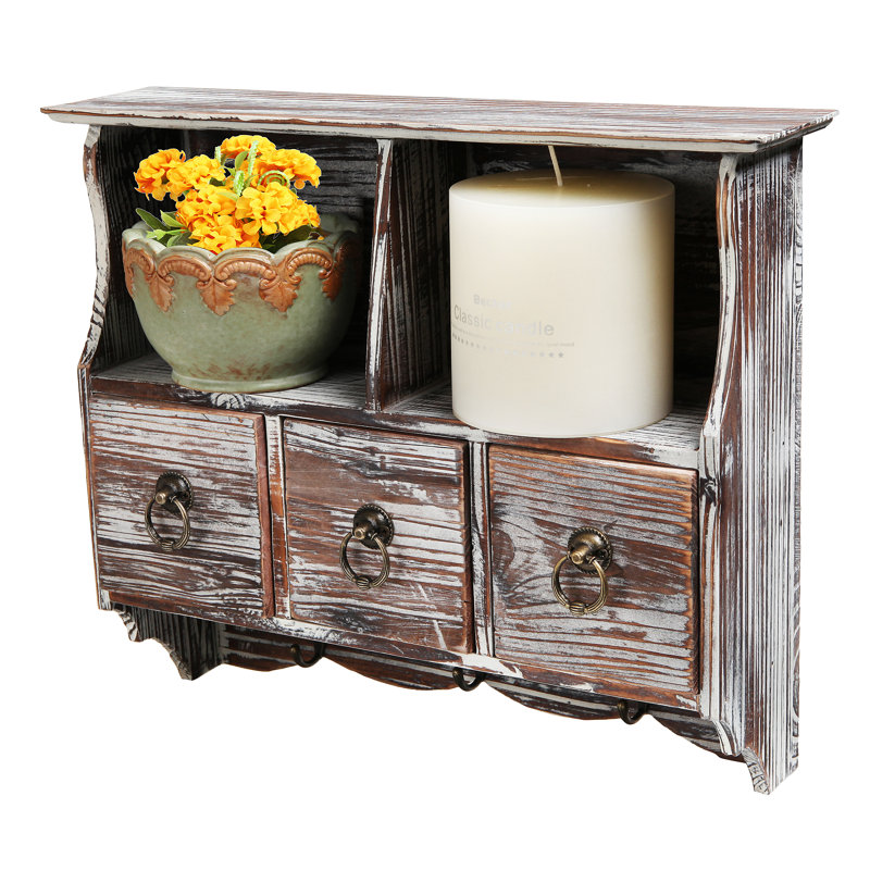 August Grove® Bantom Solid Wood Wall Organizer with Key Hooks | Wayfair