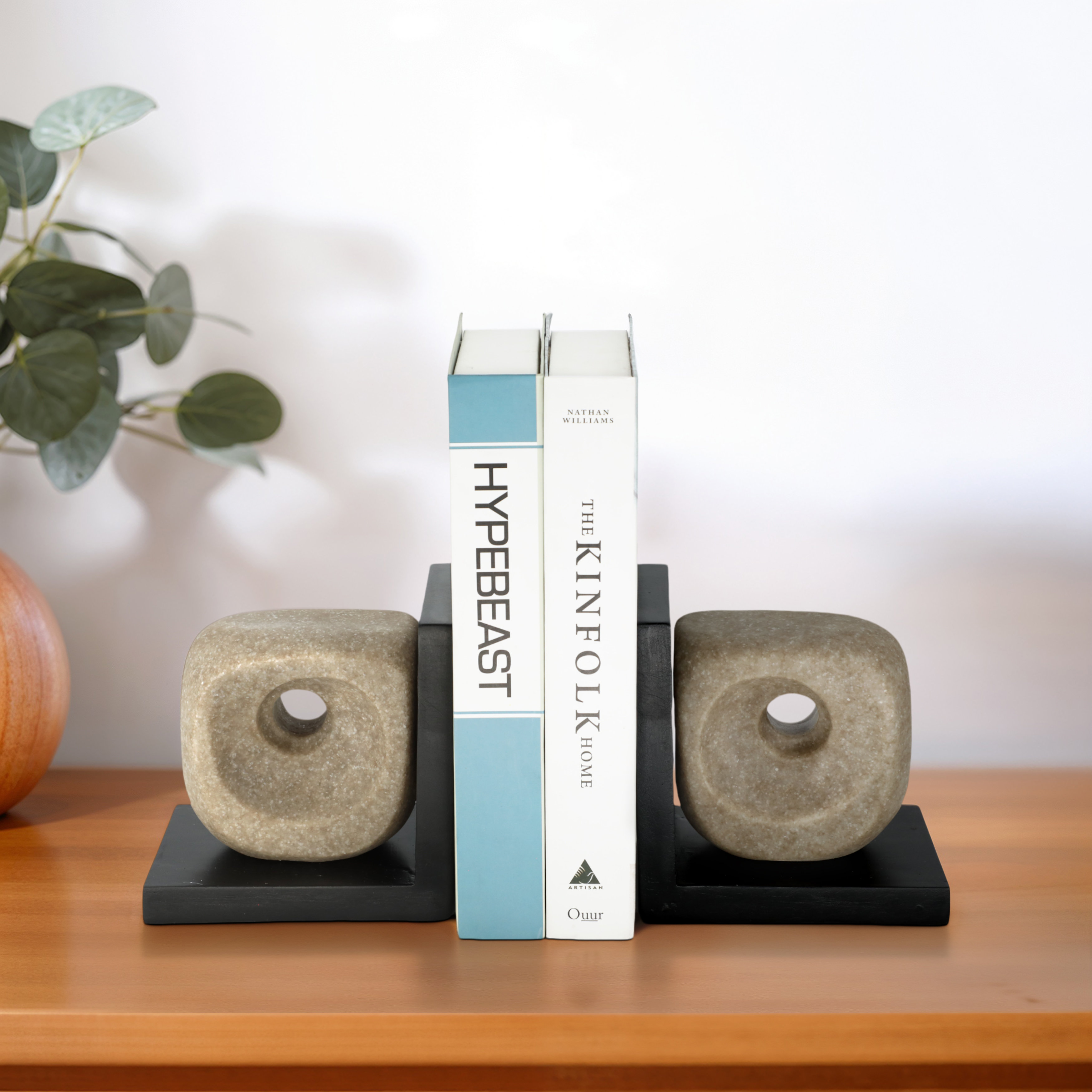 Hokku Designs 6" Donn Brown Quartz Resin Bookends, 2-Pieces | Wayfair