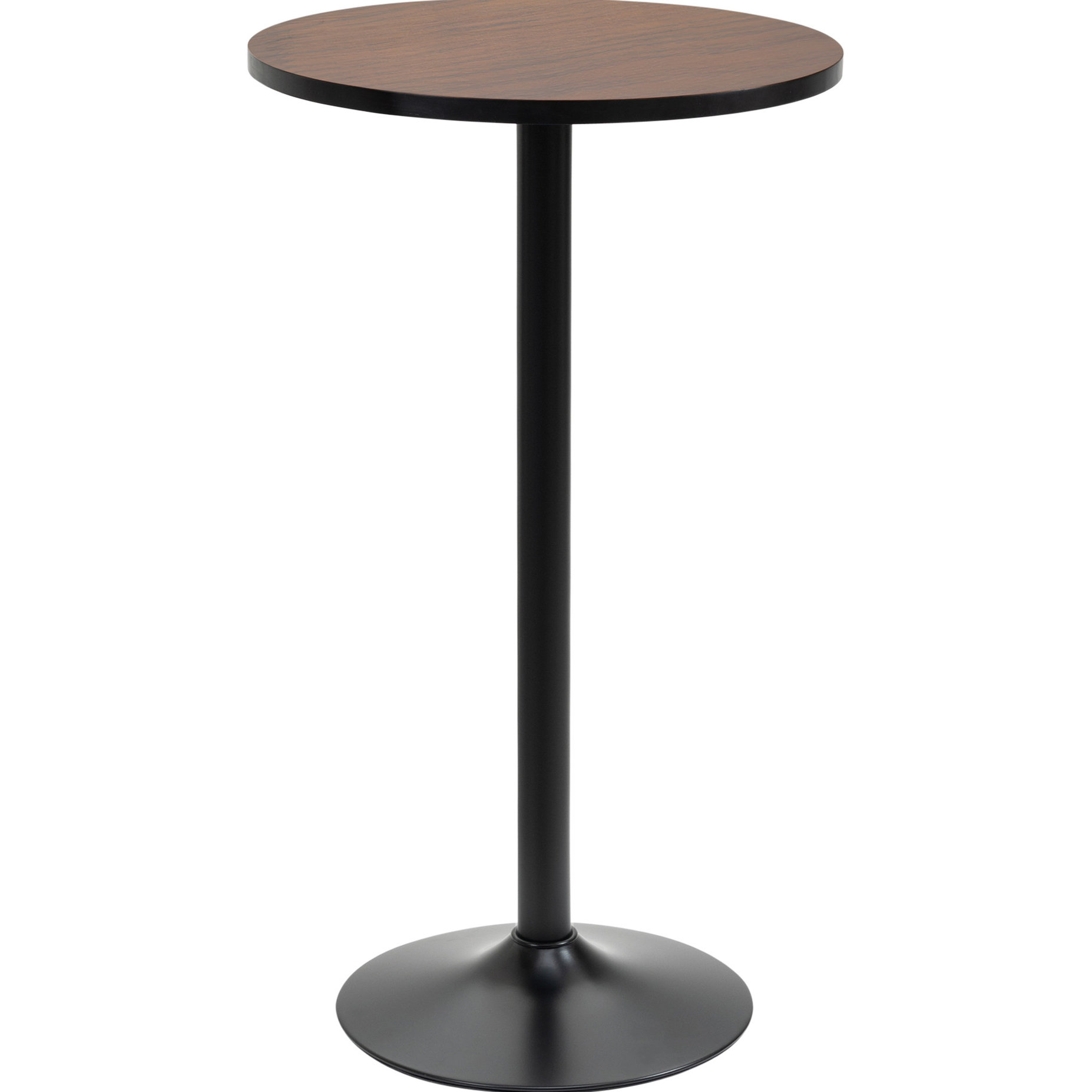 Latitude Run® 42" H Round Bar Table With Natural Wood And Stable Metal ...