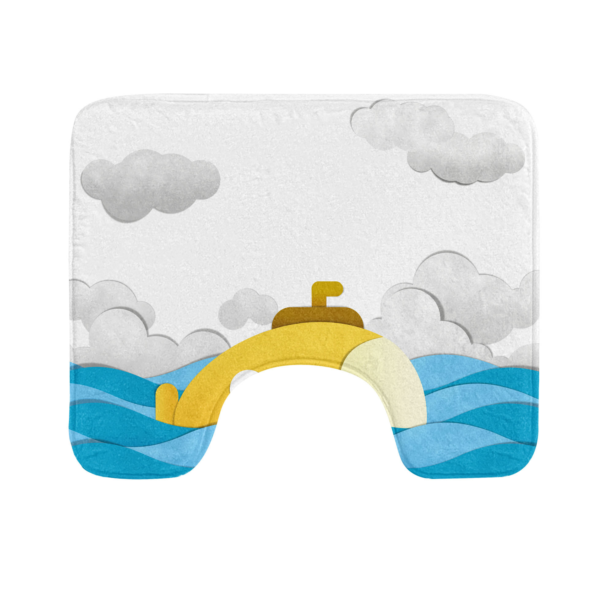East Urban Home Yellow Submarine Toilet Mat U-Shape Bathroom Rug 20 ...