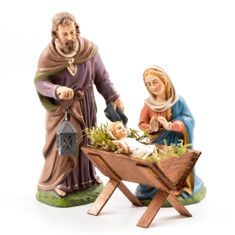 The Seasonal Aisle 4 Piece Holy Family with Crib Figurine Set | Wayfair ...