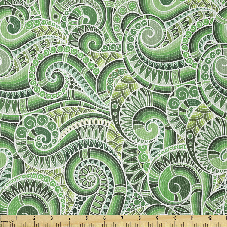 East Urban Home Deett Swirl Doodle Floral Curvy Outline Multi-Purpose ...