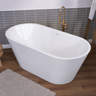 HLILish 55 Inch Acrylic Freestanding Bathtub Contemporary Soaking White ...