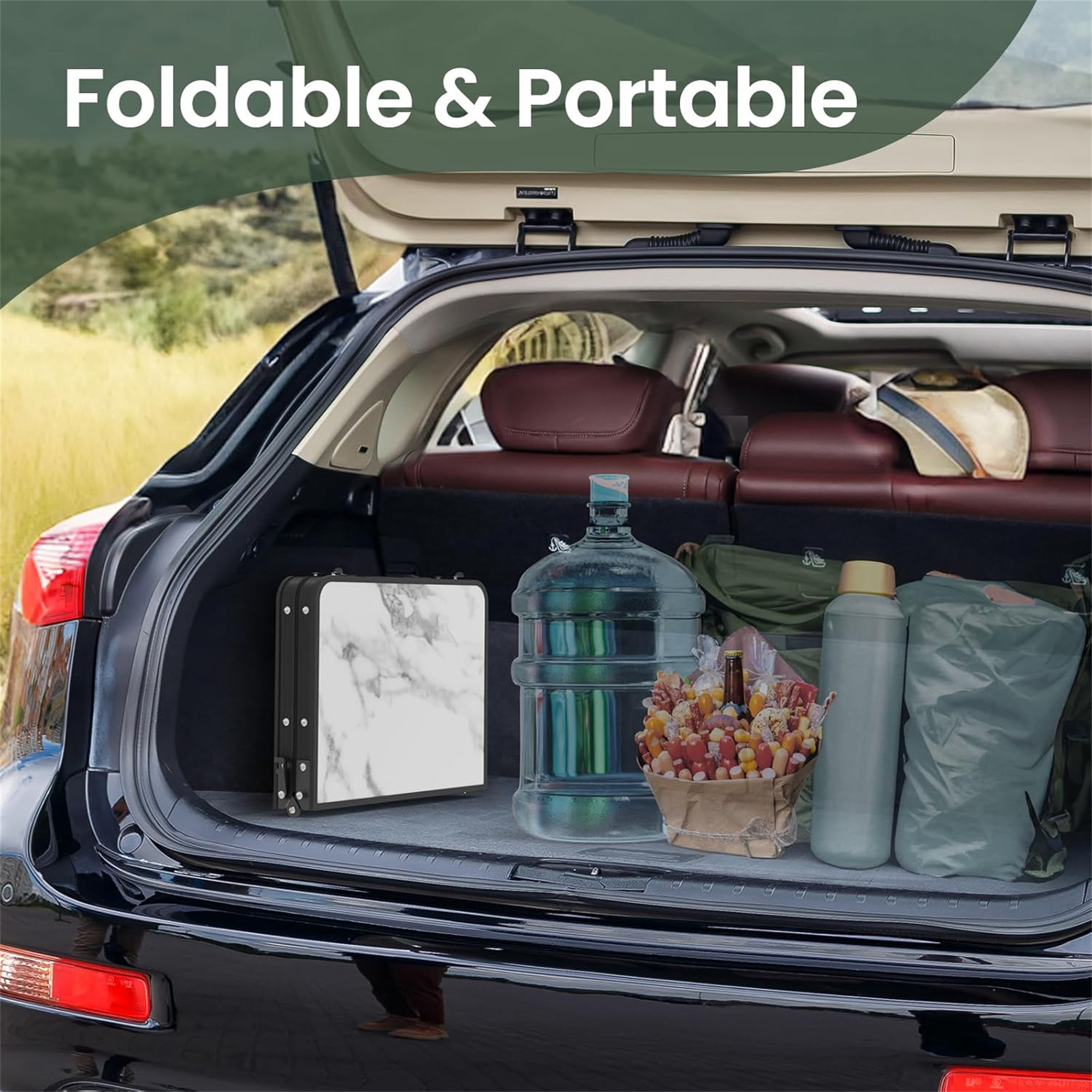 EXEBIL Portable Small Folding Table for 50% More Space, Small Folding ...