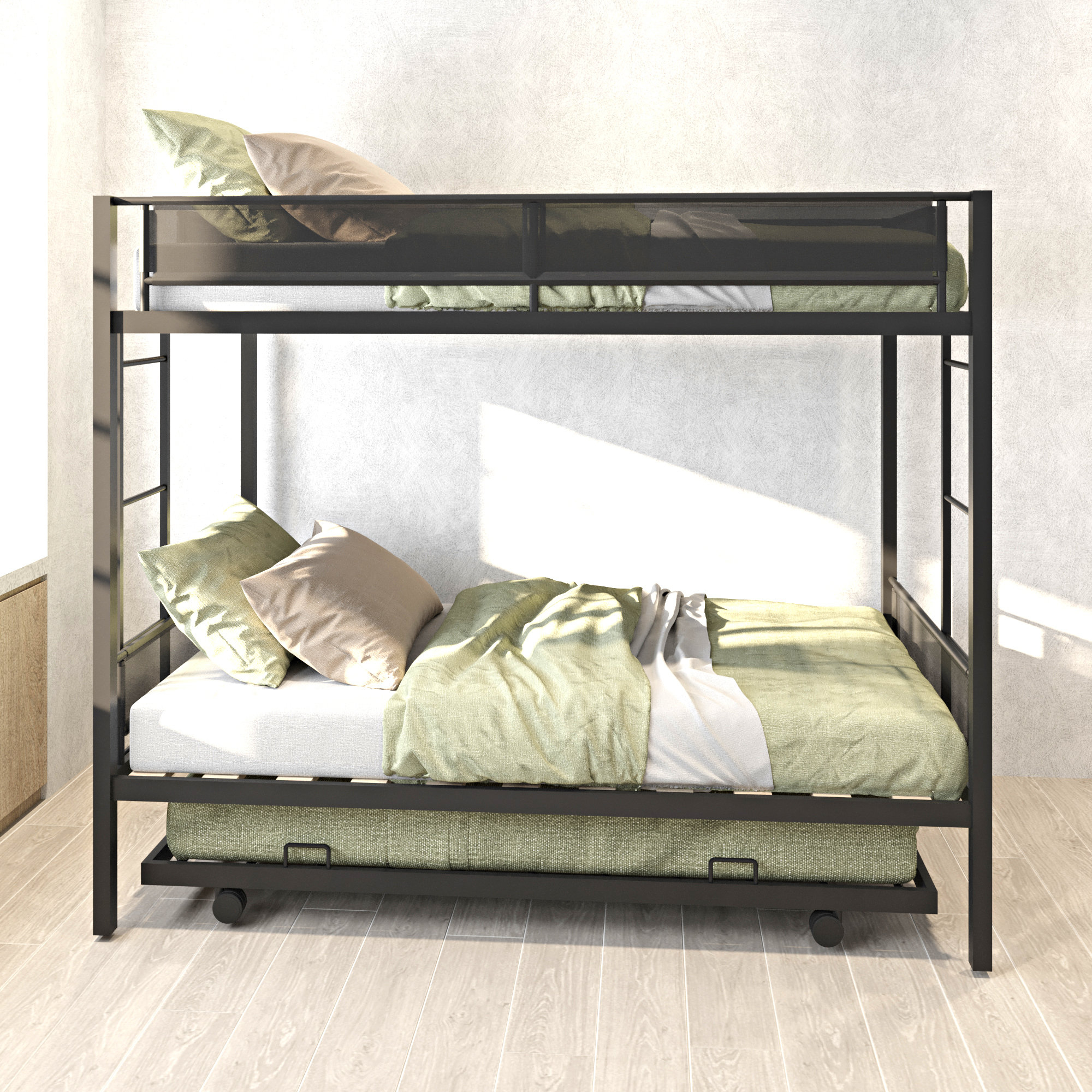 Isabelle & Max™ Metal Twin over twin bunk bed with Trundle/ Sturdy ...