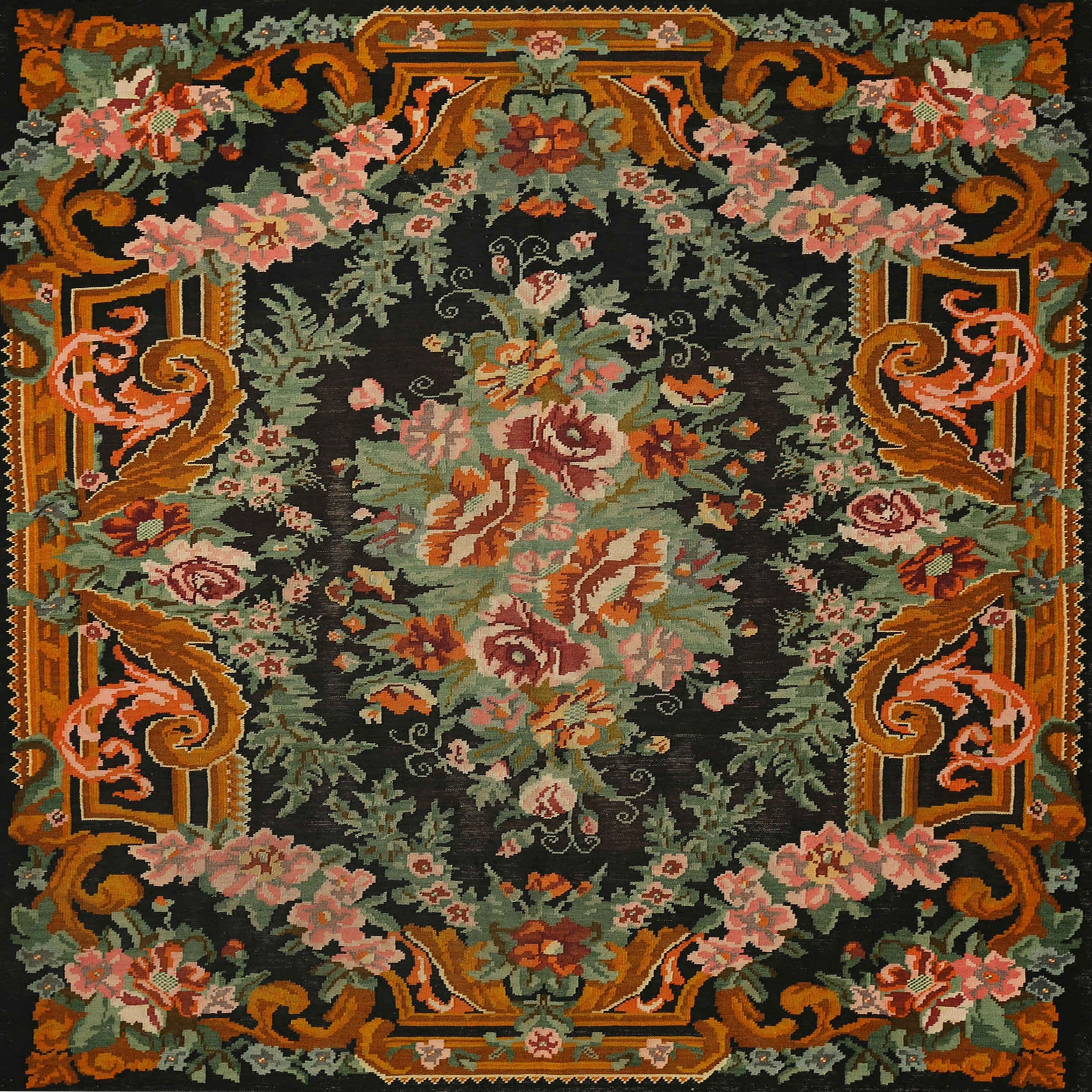 Bloomsbury Market Bayonne Traditional Black/Green/Red/Orange Area Rug ...