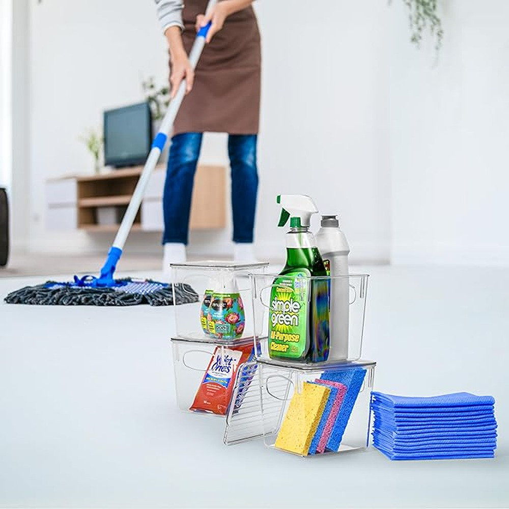 MAXAYA Sorbus Small Clear Plastic Storage Bins With Lids, Clear ...