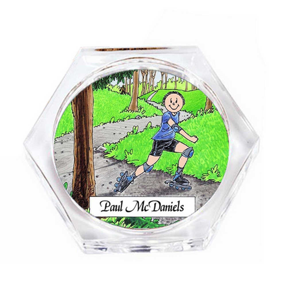 Printed Perfection Personalized Rollerblading - Male Drink Coaster Gift ...