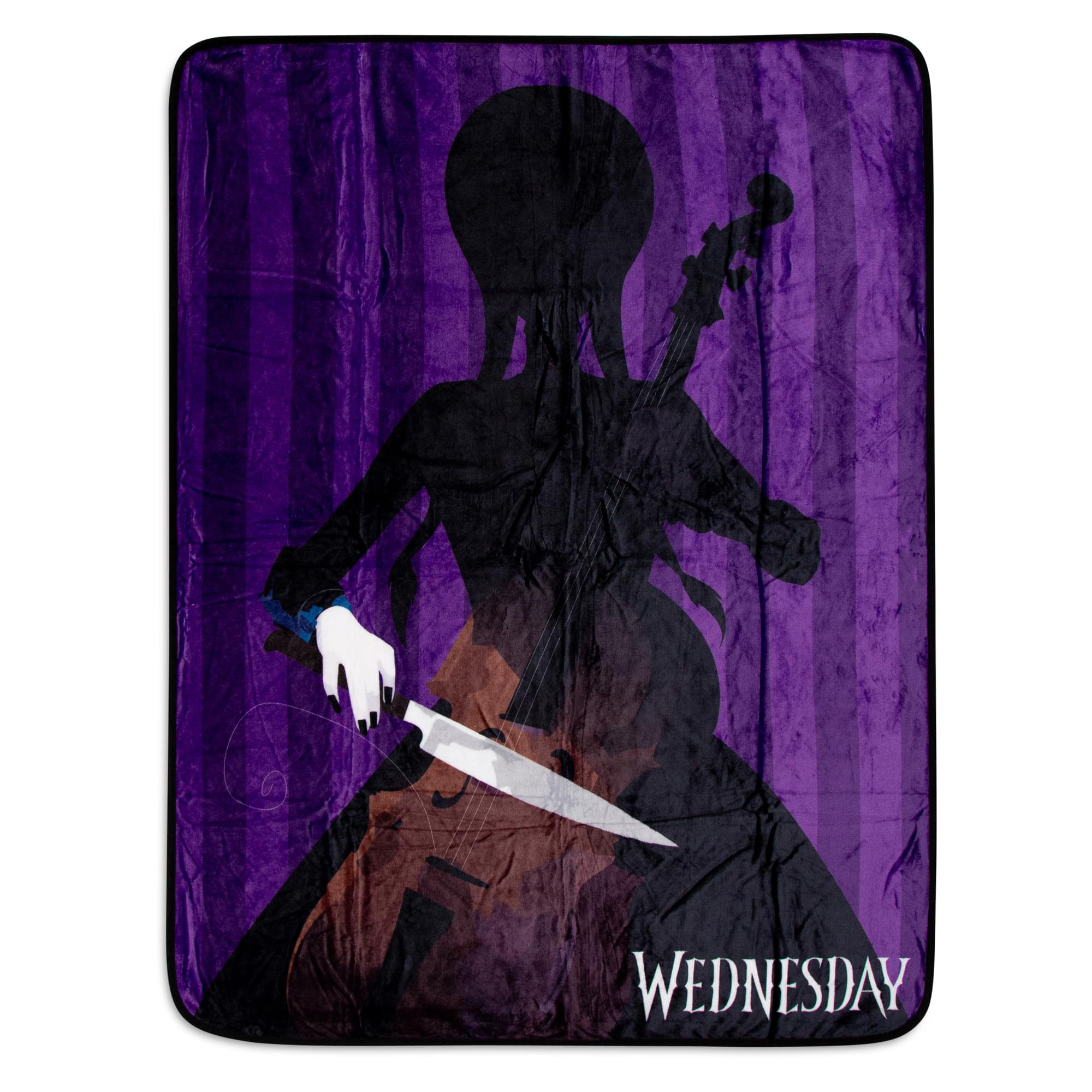 Silver Buffalo Addams Family Wednesday Cello Silhouette Fleece Throw ...