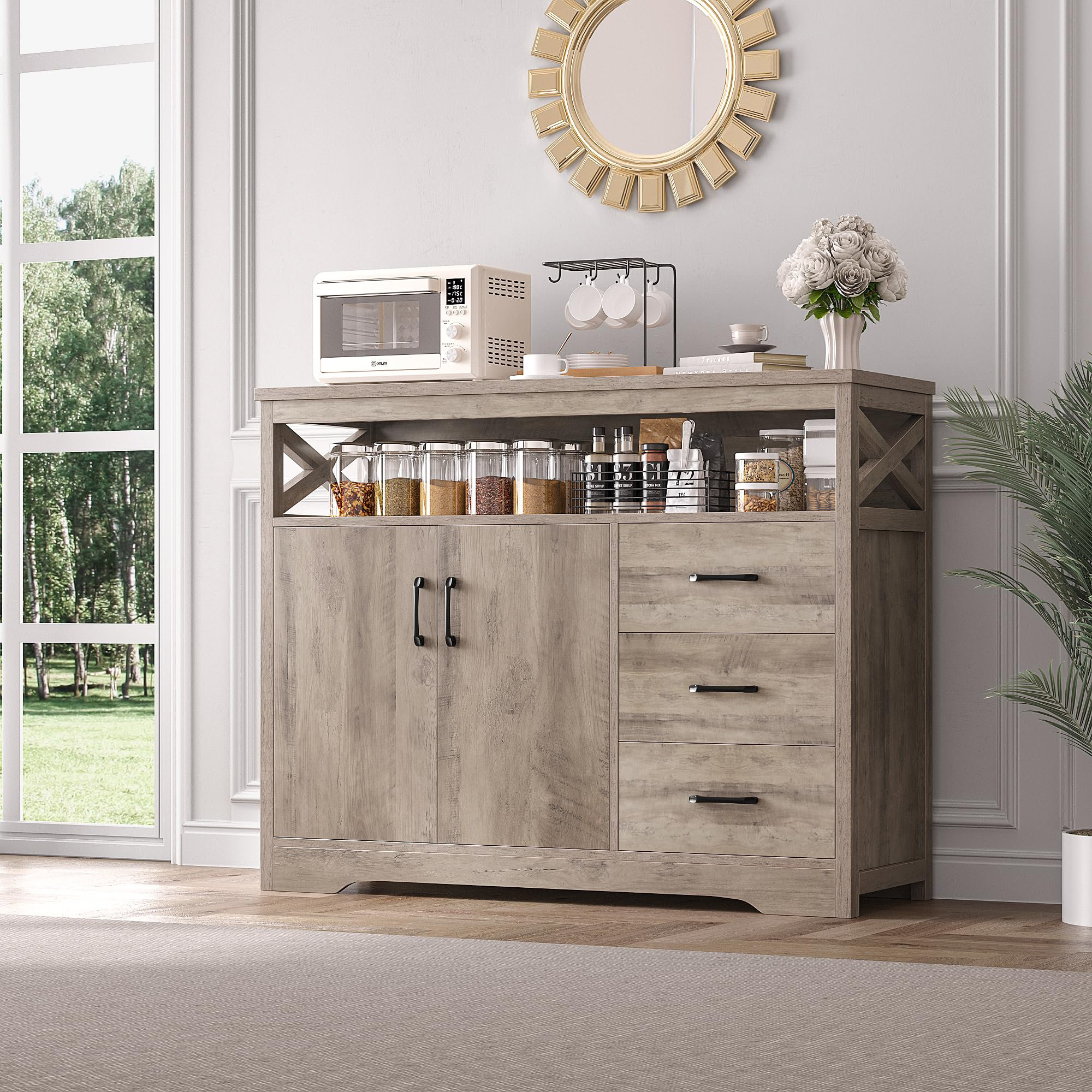 Gracie Oaks Kitchen Buffet Storage Cabinet - Wayfair Canada