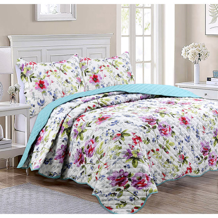 Cozy Line Home Fashion Floral Quilt Set | Wayfair