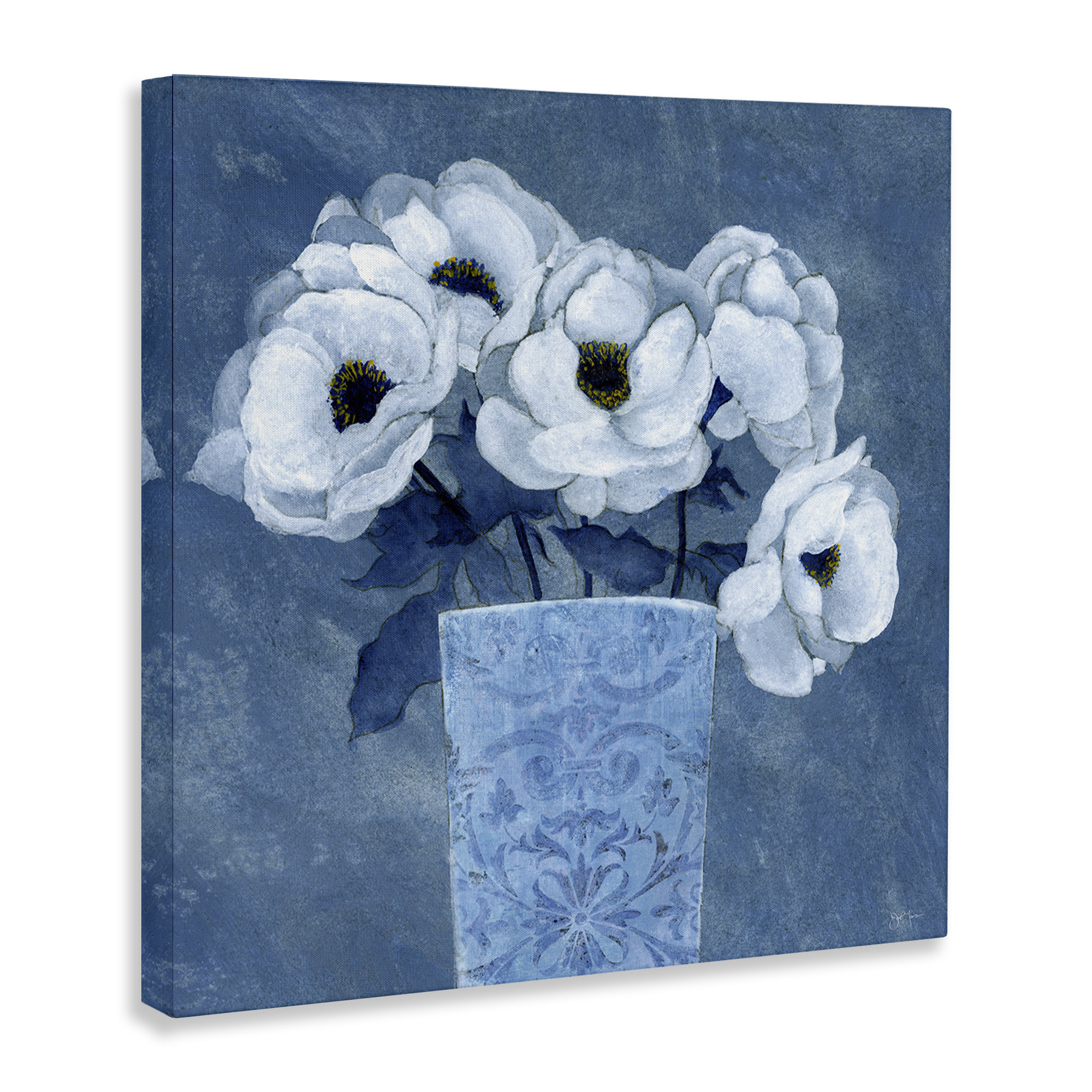 Winston Porter Ornate Vase Flowers Canvas Wall Art by Janet Tava | Wayfair