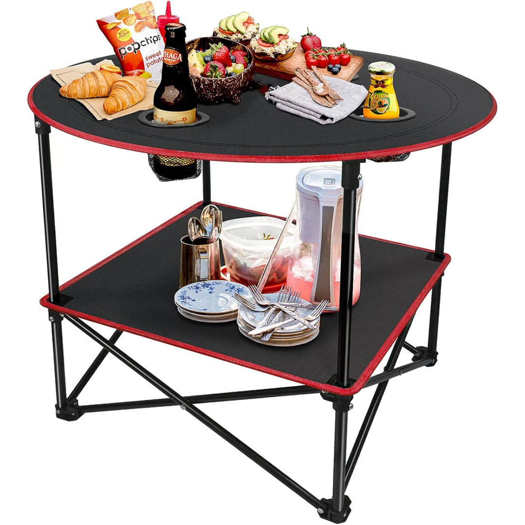 Wrought Studio™ Portable Camping Table, Outdoor Beach Tables For Sand ...