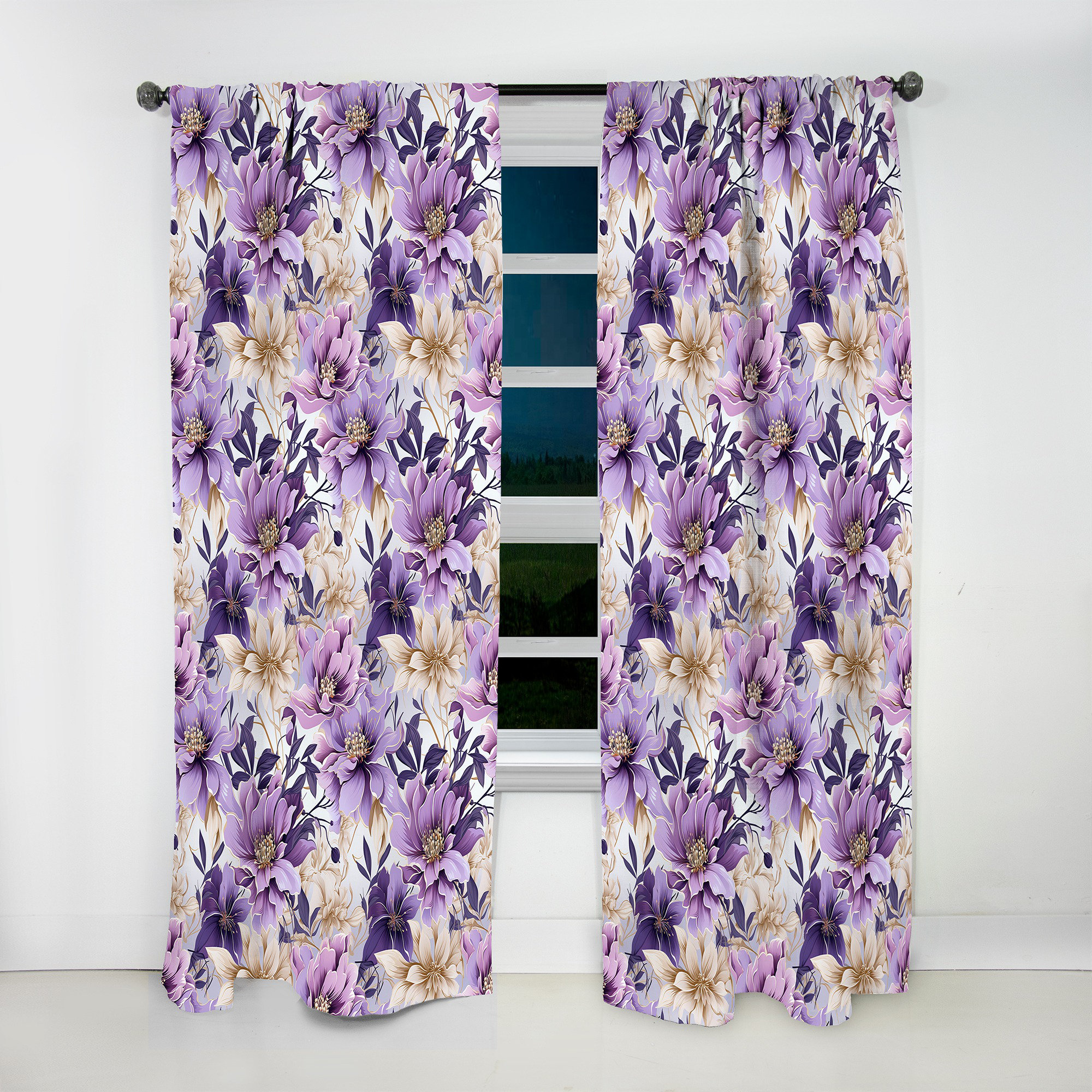 Design Art Orchid Dream Tropical Pattern - Floral Curtain - Velvet Room ...