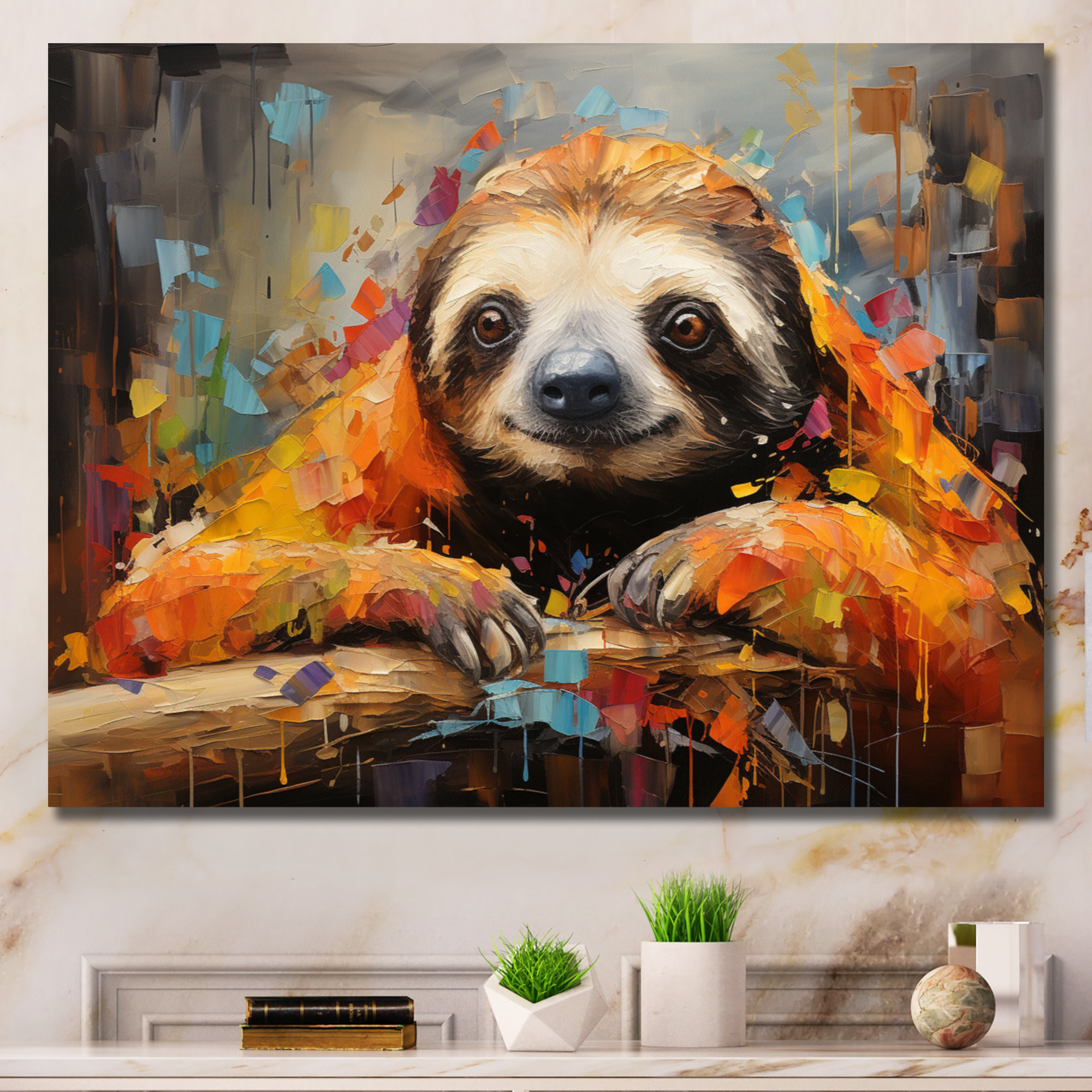 Millwood Pines Slumbering Sloth Collage On Canvas Print | Wayfair