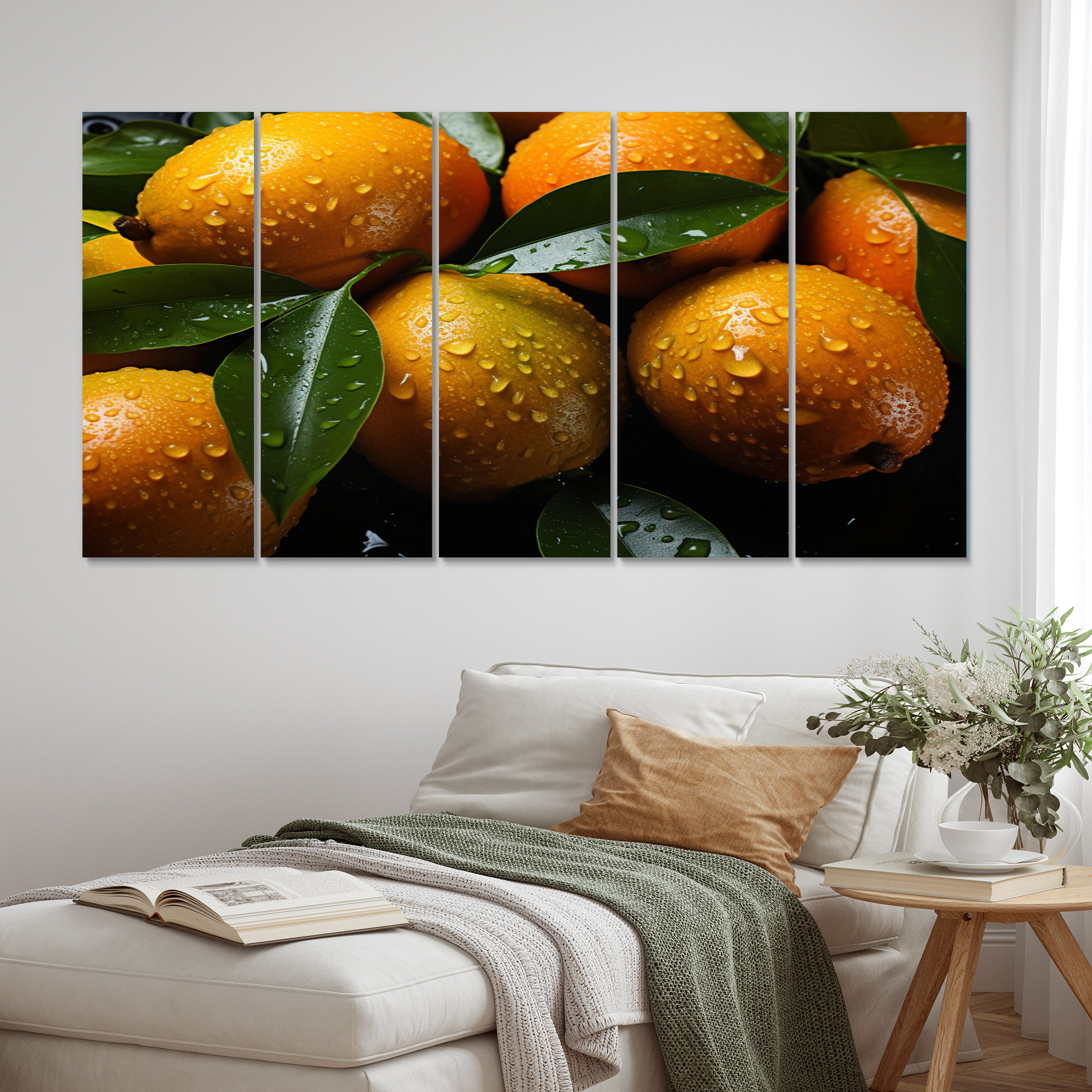 Design Art Fresh Bright Oranges III - Fruits Metal Wall Decor Set ...