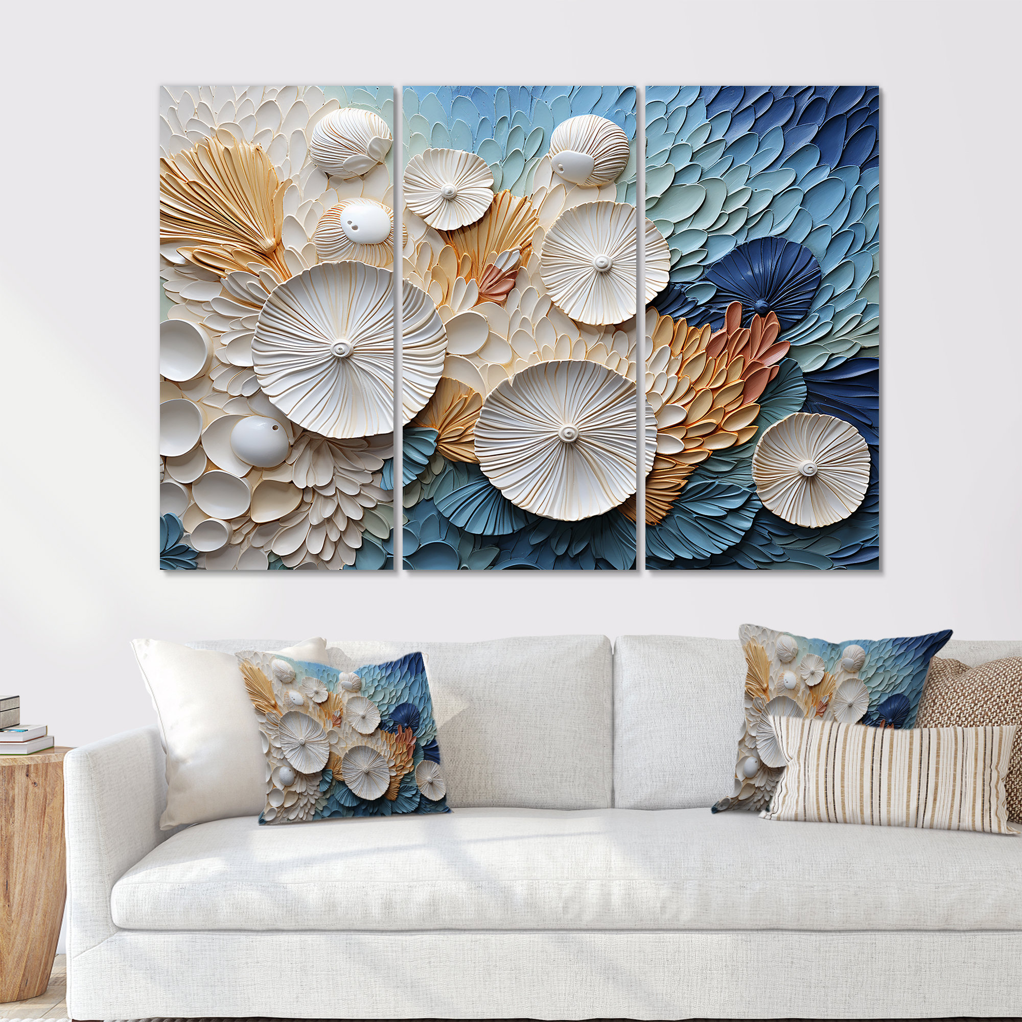 Beachcrest Home™ Coastal Seashell Tranquility I - Seashell Canvas Art ...