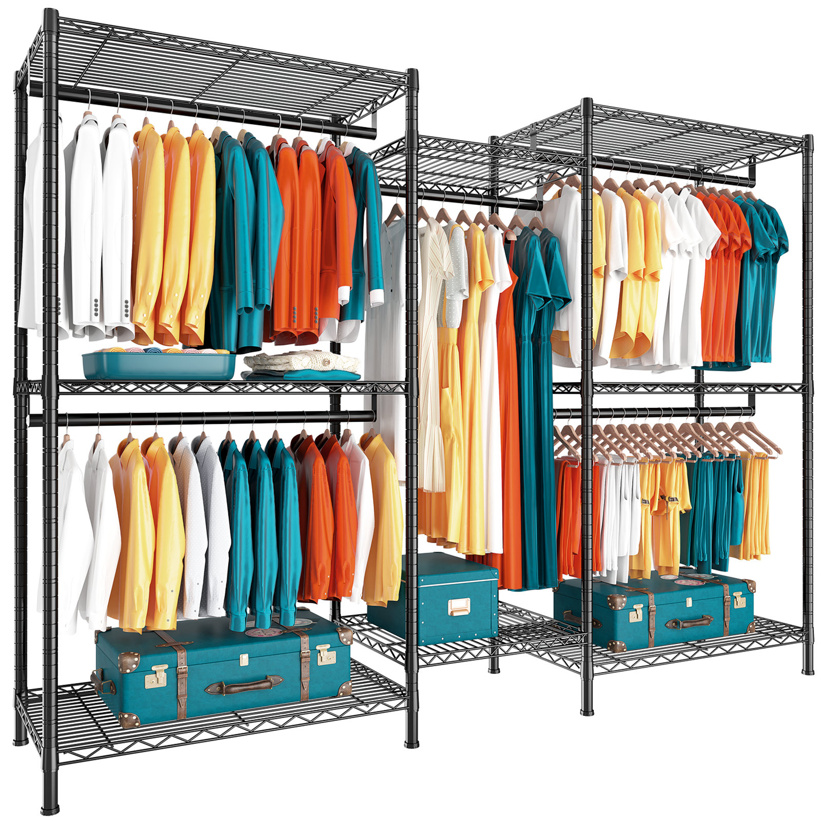 WFX Utility™ Ahlstrom 77" H Clothes Rack Load 835LBS,Garment Closet ...