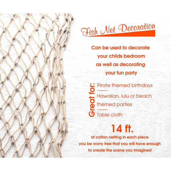 Breakwater Bay Natural Cotton Fish Net Party Decorations for Pirate ...
