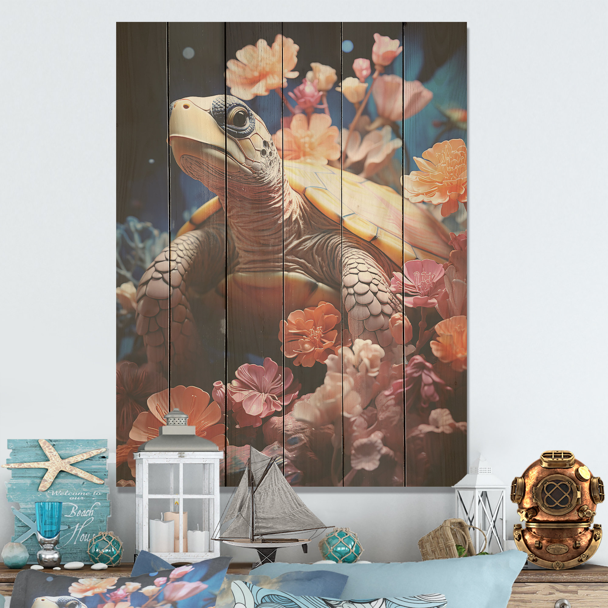 Ophelia & Co. Romantic Solitude Turtle I - Turtle Wood Panel Wall Art ...