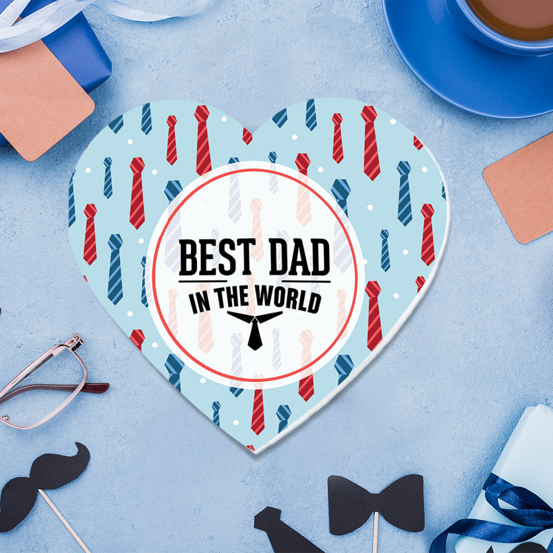 Koyal Wholesale Father's Day Heart Shaped Gift Box With Lid, Best Dad ...