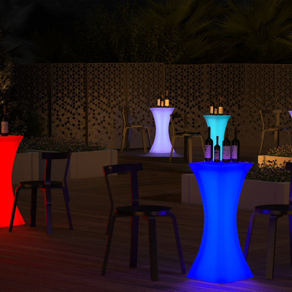 Wrought Studio™ Ebarta 18" LED Light Up Cocktail Table Cordless Colors ...