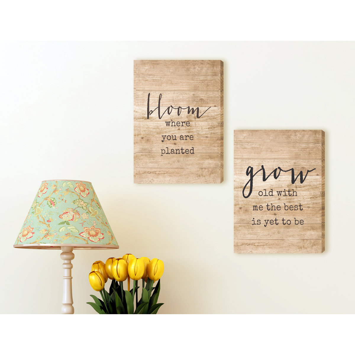 Stupell Industries Grow Old With Me Distressed Wood Textual Art ...