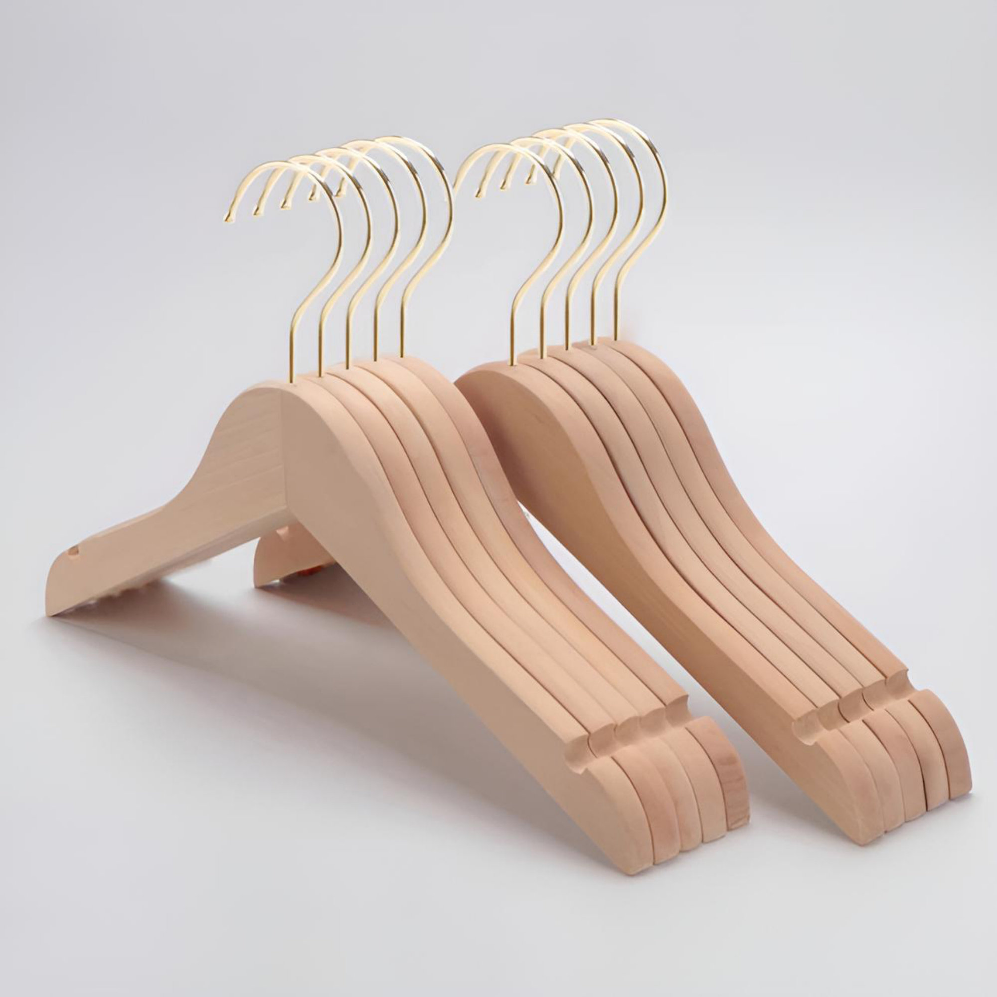 Rebrilliant Raw Wood Hangers For Professional Clothing Display | Wayfair
