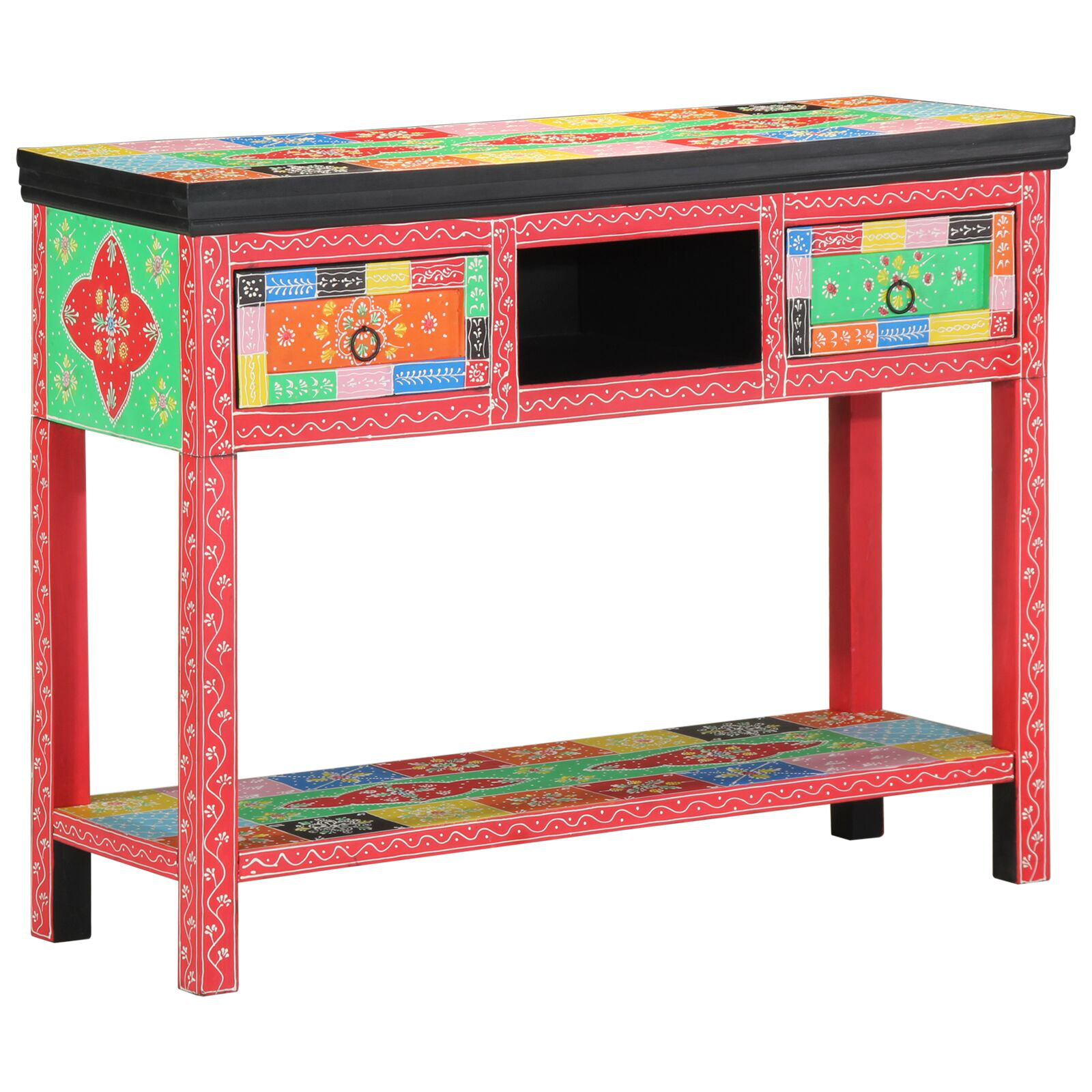 vidaXL Console Tables Red, Multicolor Solid Wood Medium | Wayfair