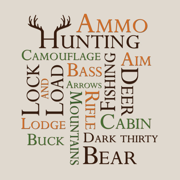 Maturi Hunting Words On Brown | Wayfair.co.uk