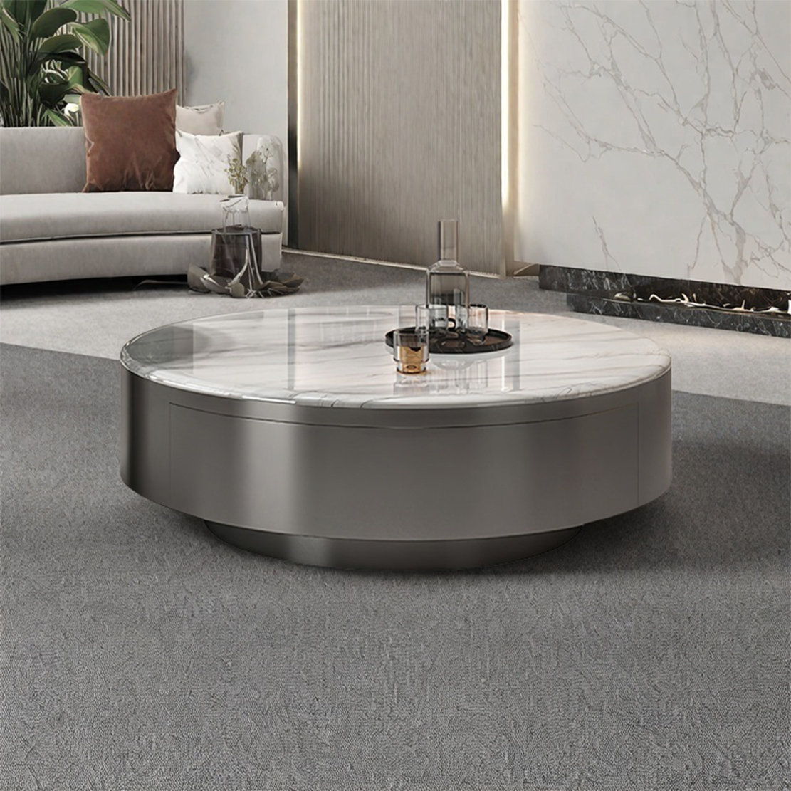 Trentastic Trails Round microcrystalline stone coffee table - Wayfair ...