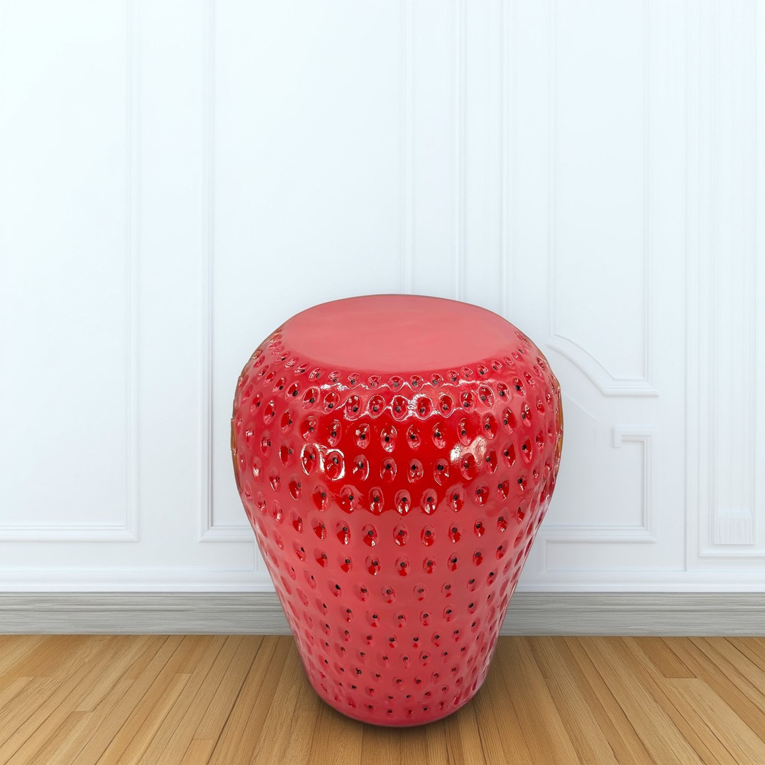 Wrought Studio™ Strawberry Fruit Stool, 13.4"Oversized Resin Stool ...