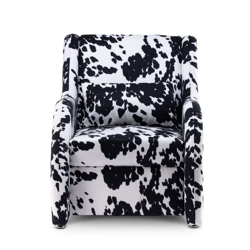 Natur Pur Brashear 77Cm Wide Plush Cow Print Fabric Lounge Chair with ...