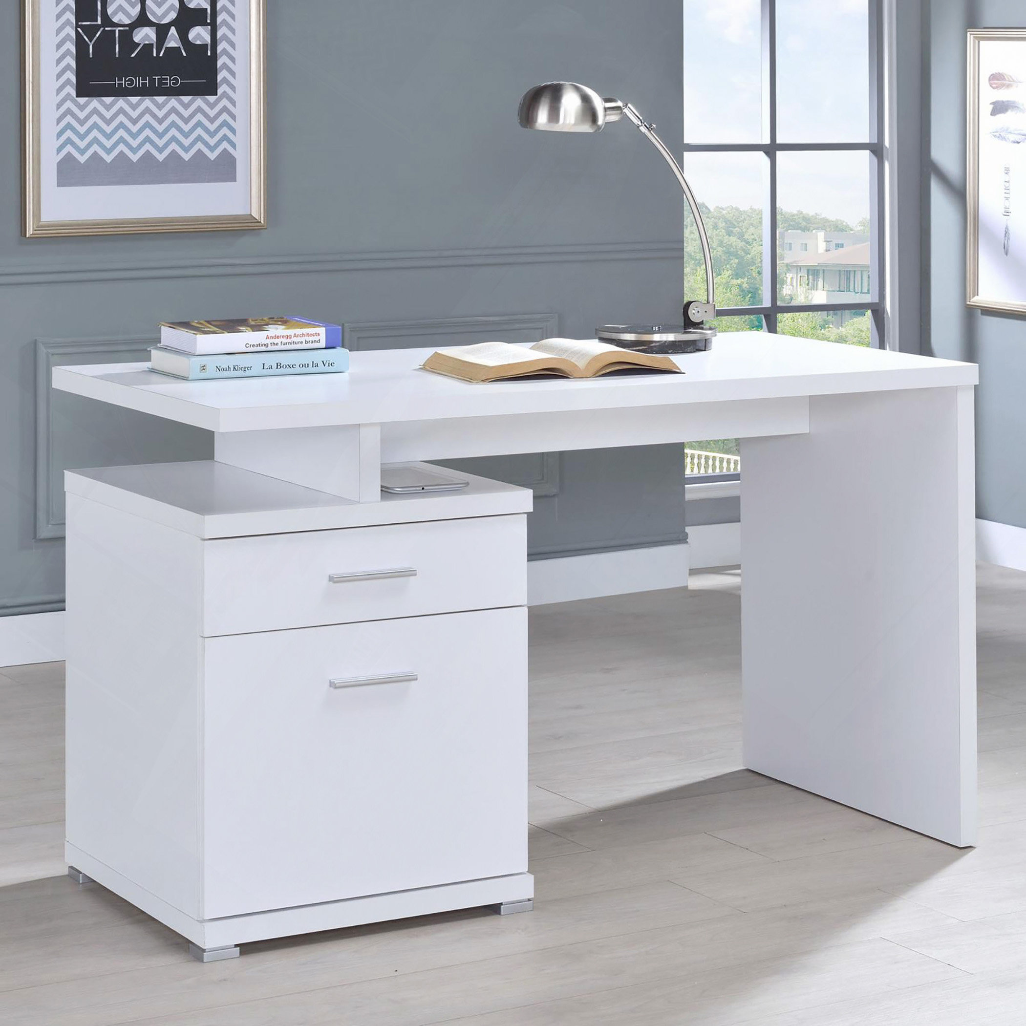 Latitude Run® Desk,2-Drawer Reversible Office Desk - Wayfair Canada
