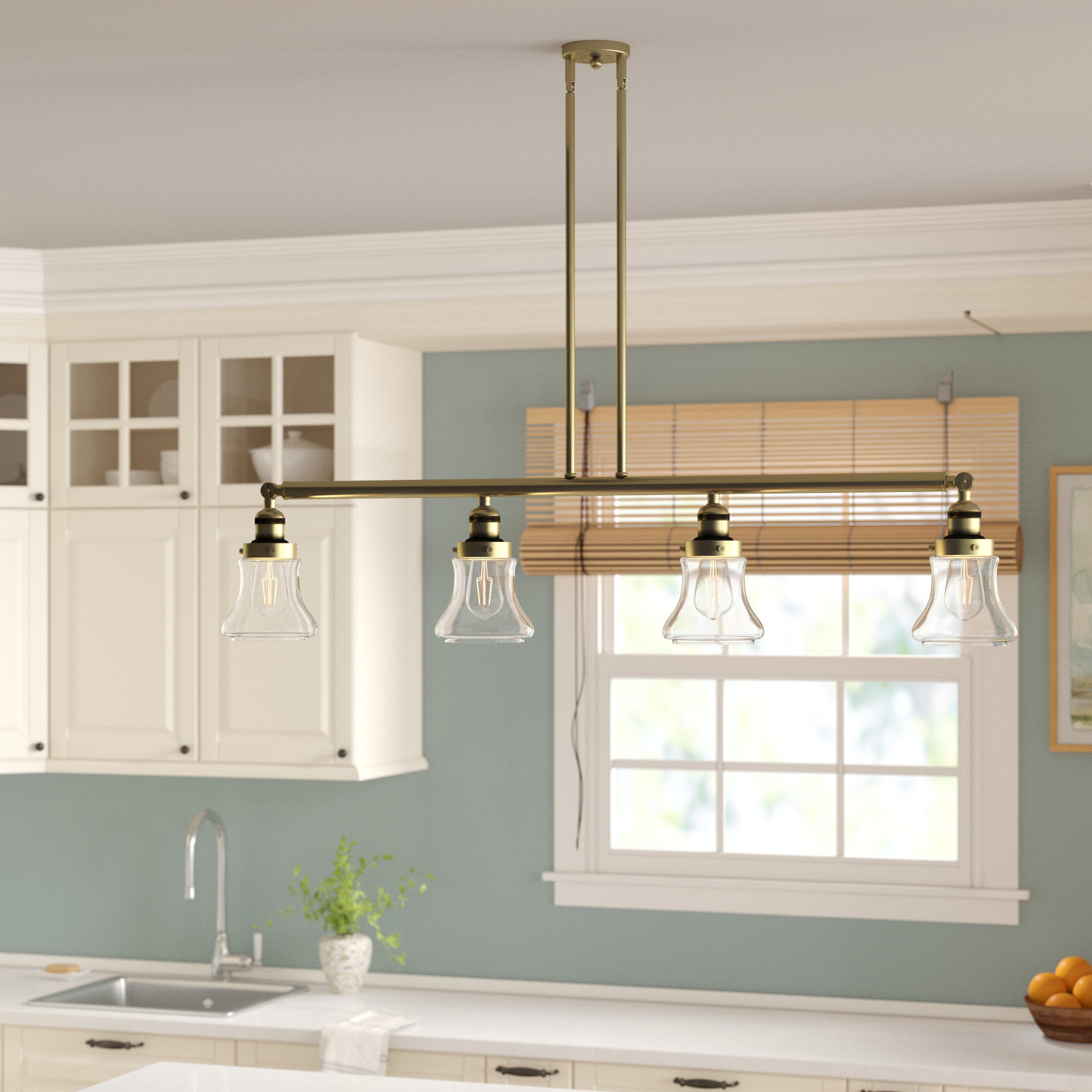 Beachcrest Home™ Edda 4-Light Kitchen Island Bell Pendant | Wayfair