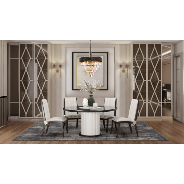 Michael Amini Paris Chic 5 - Piece Pedestal Dining Set | Wayfair
