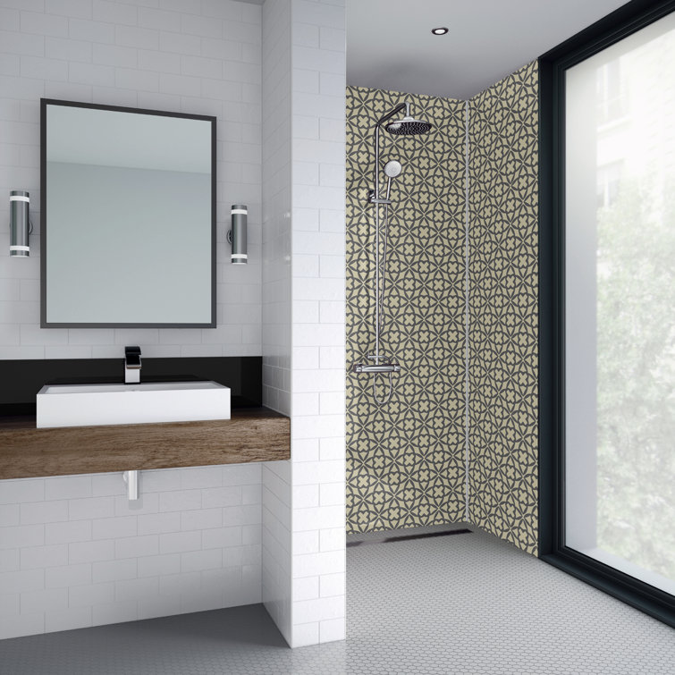 Wetwall 48" x 96" Tin Backsplash in Cream | Wayfair.co.uk