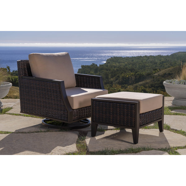 Wildon Home® Yowell Patio Chair with Cushions and Ottoman | Wayfair