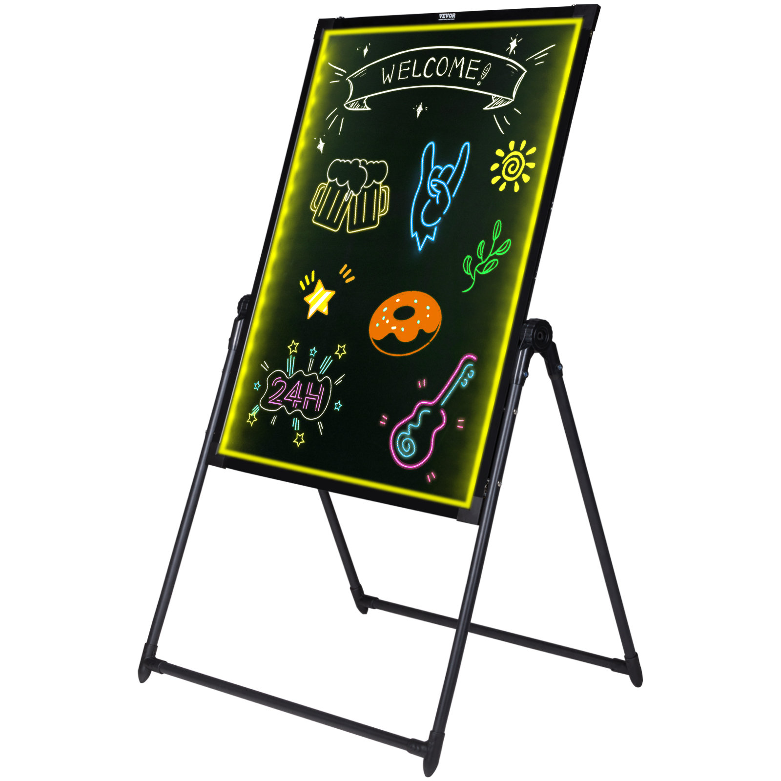 VEVOR LED Message Writing Board 32"x24" Illuminated Erasable Lighted ...