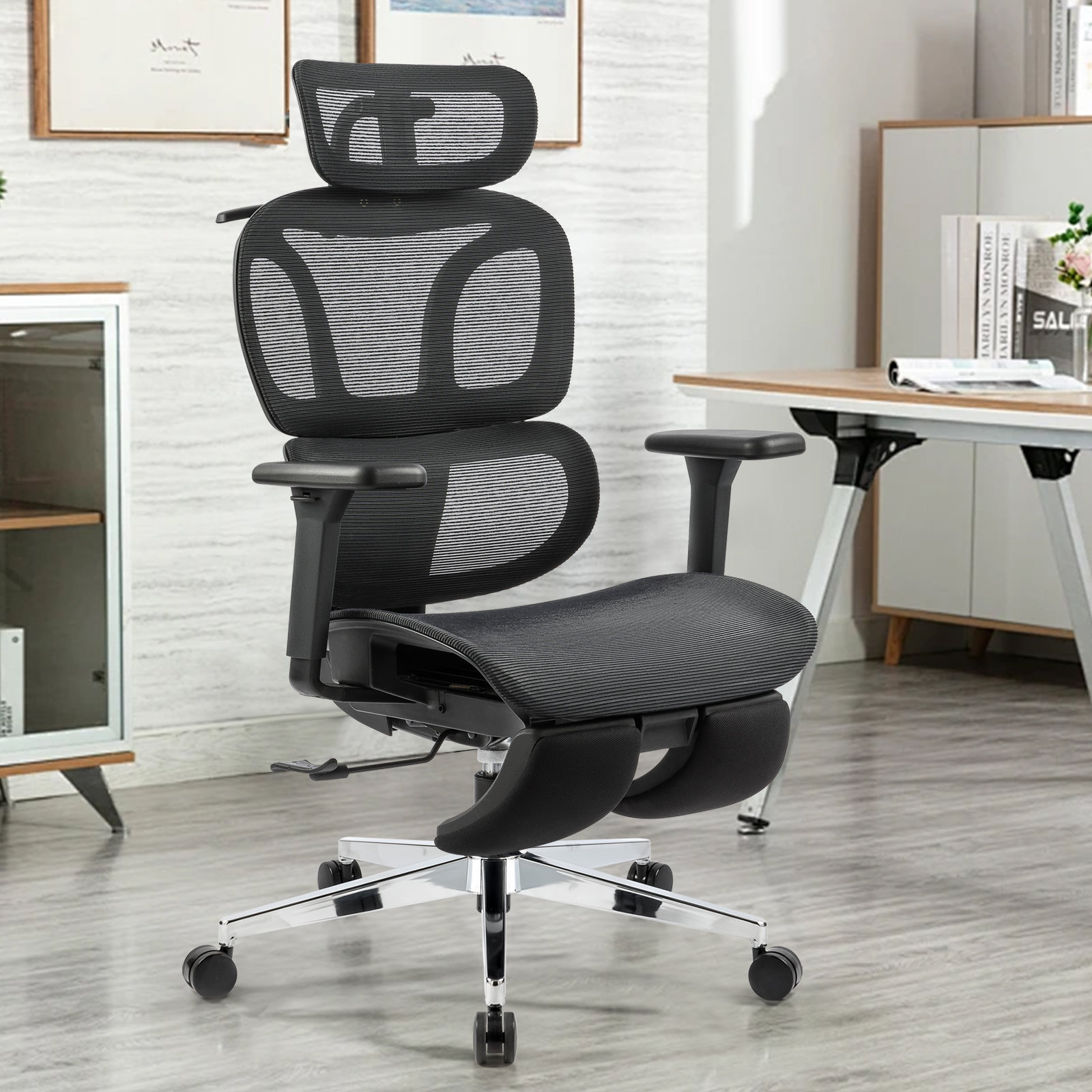 Inbox Zero High Back Ergonomic Mesh Office Chair With Adjustable ...