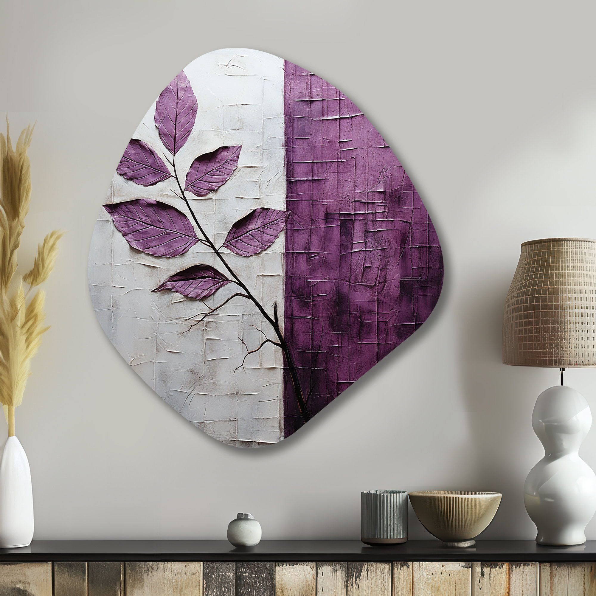 Design Art Purple Leaves Plum Precision - Leaves Nebula Shape ...