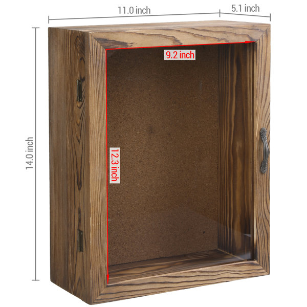 MyGift Clear Wall Display Case with Wood Box | Wayfair