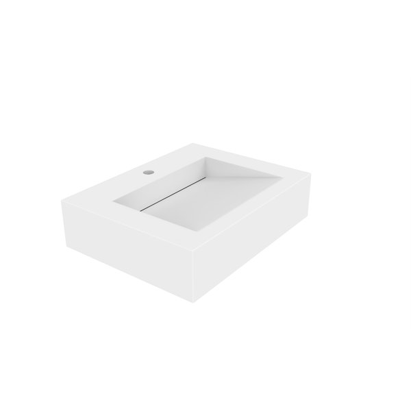 CastelloUSA Pyramid 24" Wall-Mounted Modern Bathroom Sink with Ramp ...