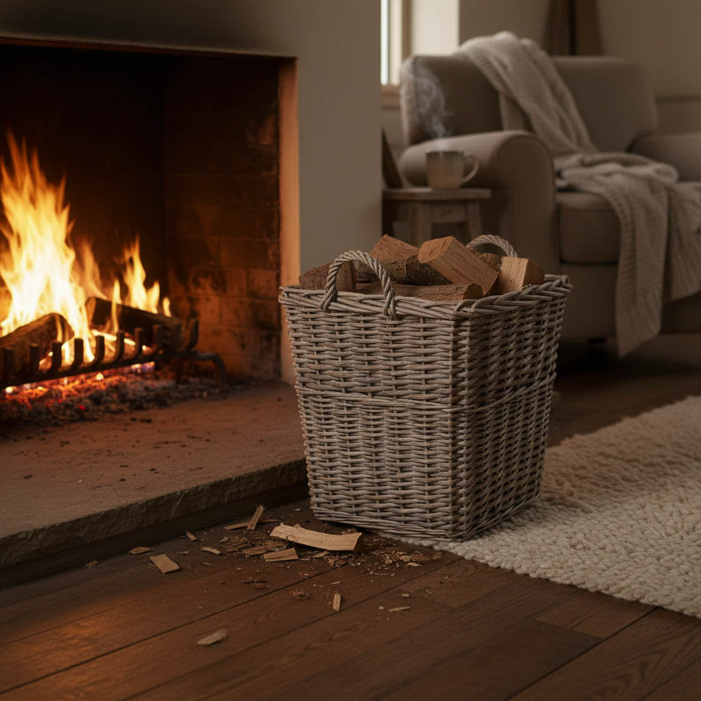 Lily Manor Rustic Wicker Fireside Log & Storage Basket | Wayfair.co.uk