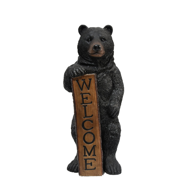 Hi-Line Gift Ltd. Welcome Bear Haven: Standing Black Bear with ...