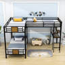 Mason & Marbles Reisinger Twin Over Twin & Twin Bunk Bed with Built-in ...
