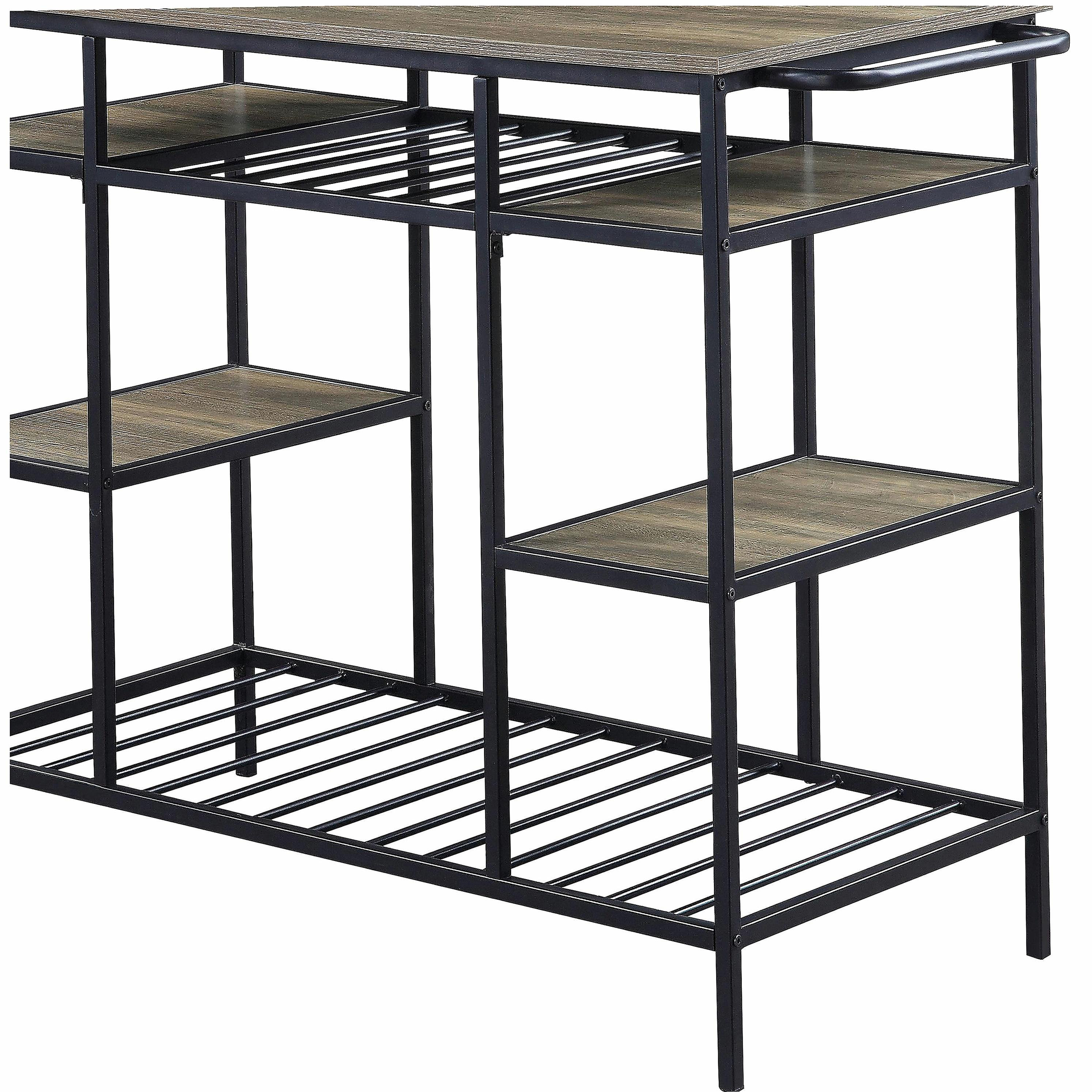 Trent Austin Design® Rustic oak and black open kitchen island | Wayfair