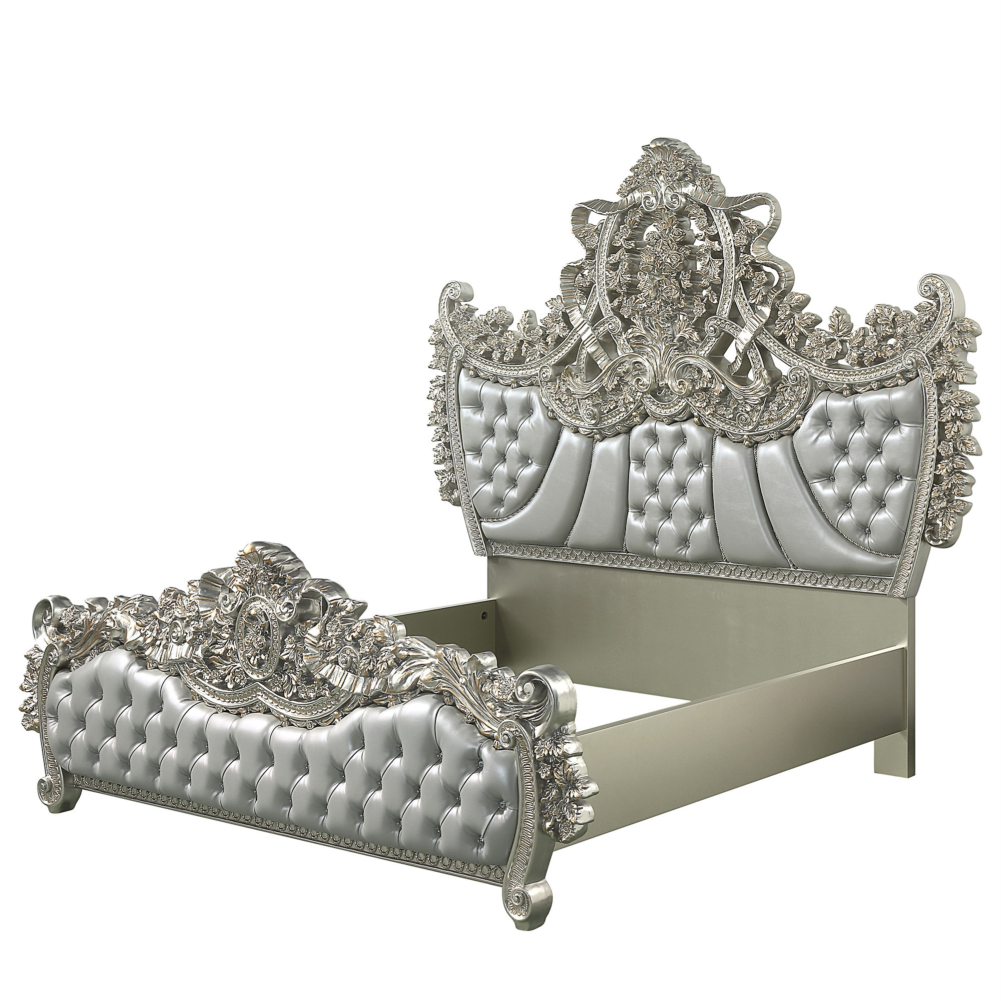 Donk EK BED Beige PU & Champagne Finish - Wayfair Canada